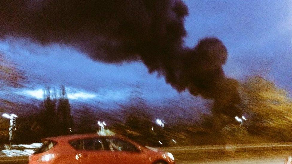 Large fire breaks out near Heathrow Airport - BBC News