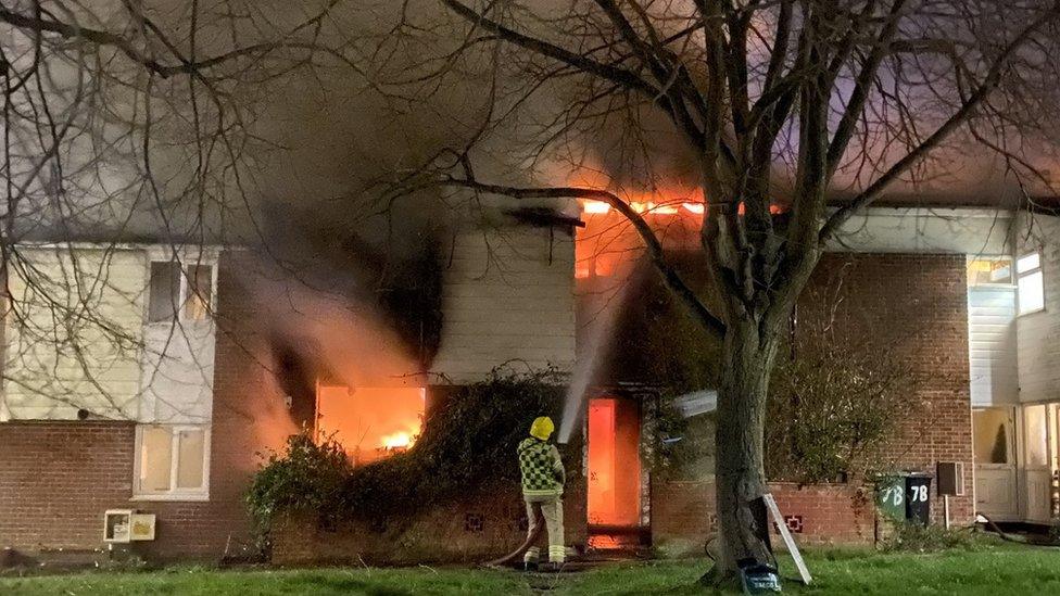 Popley house destroyed in suspected arson attack - BBC News