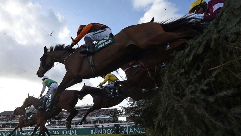 Grand National legend Red Rum runs again as Liverpool hologram - BBC News