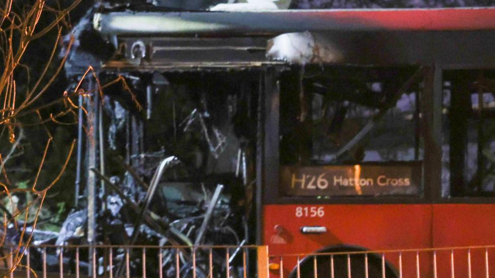 Three dead after bus and car catch fire in west London crash - BBC News