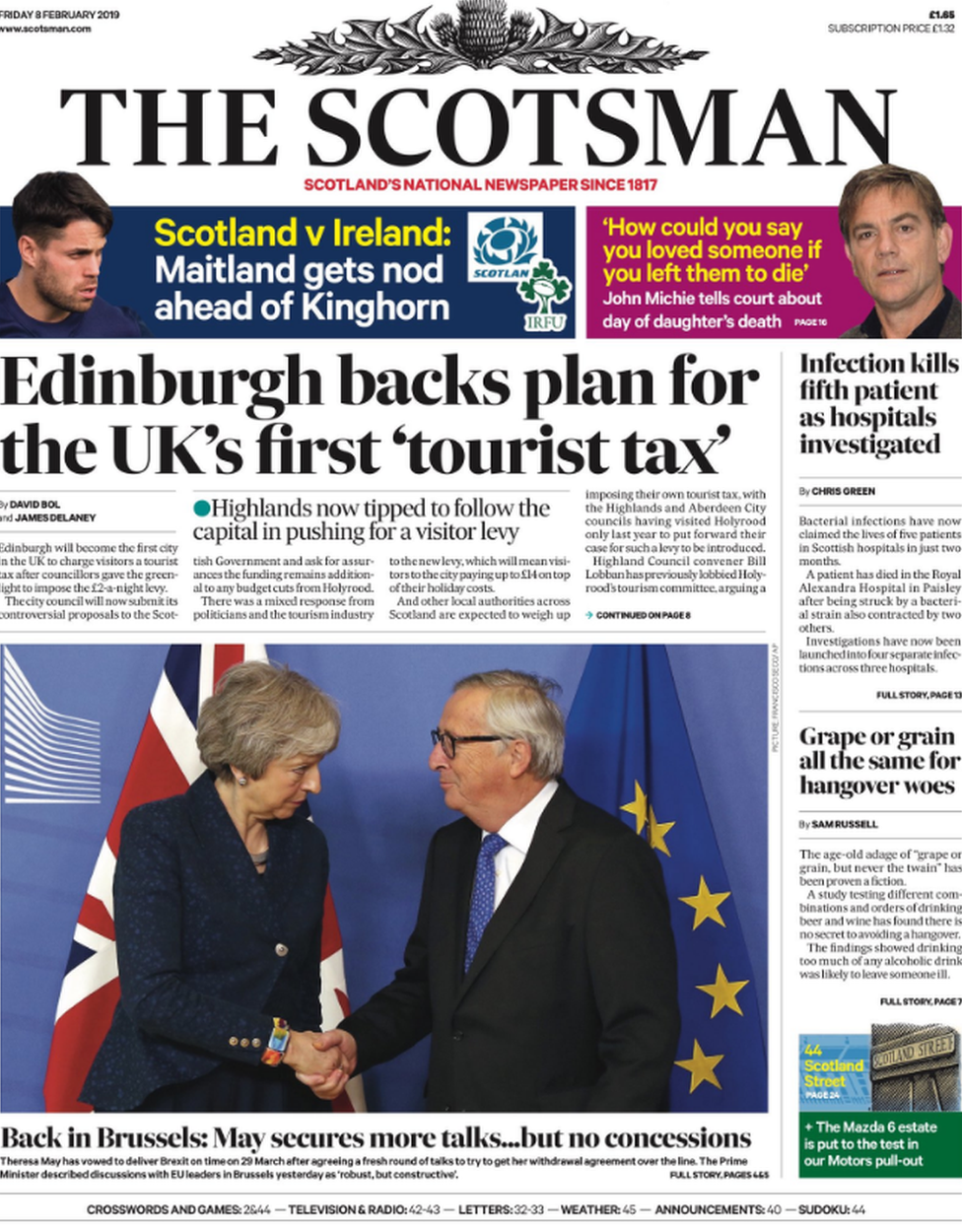 Scotland's papers: Edinburgh tourist tax and staff parking charges ...