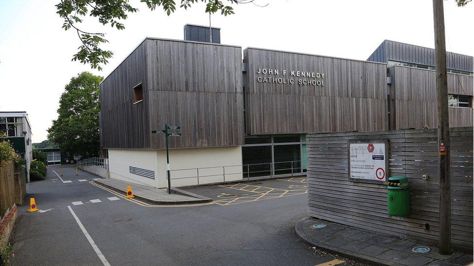 John F Kennedy Catholic School shuts for Covid case 'fire-break' - BBC News