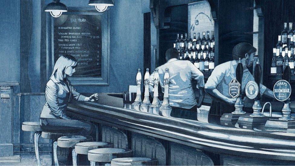 Ian Berry: Huddersfield artist creates works in denim - BBC News