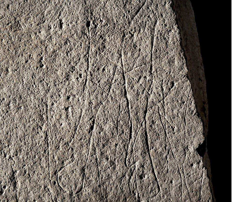 Prehistoric stone engraved with horses found in France - BBC News