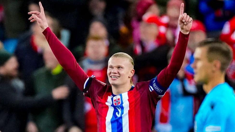 Norway 3-0 Slovenia: Erling Haaland breaks goals record in win - BBC Sport