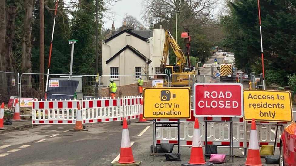 A40 traffic: Relief as key route reopens after £1m repairs - BBC News