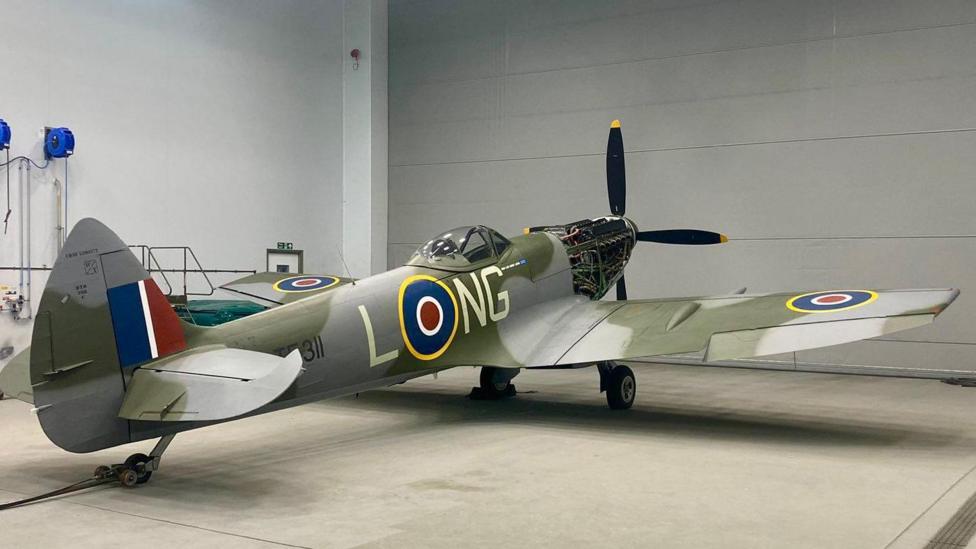 Lancaster bomber takes to sky over Lincolnshire after restoration - BBC ...