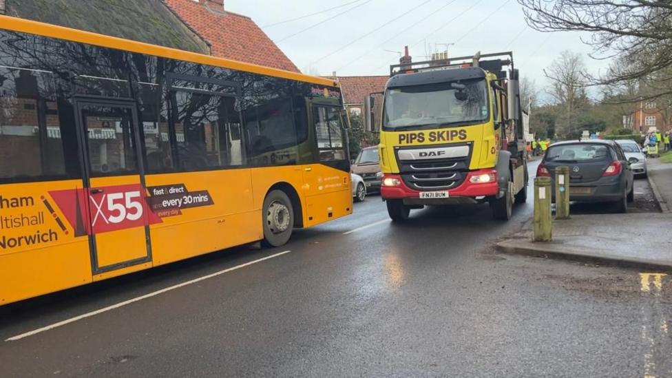 Coltishall village protest over 'dangerous' levels of traffic - BBC News