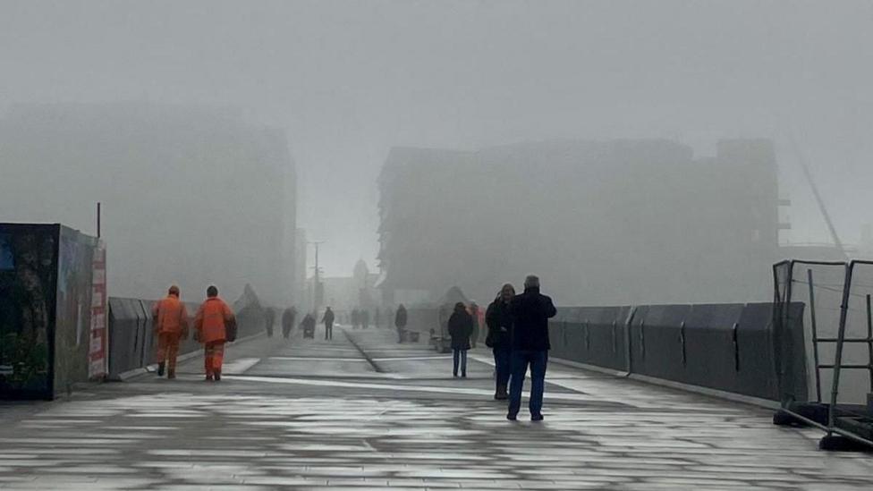 Thick fog hits north-east England: Your Pictures - BBC News