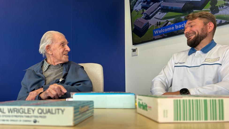 Centenarian chews over time at Wrigley's factory in Devon - BBC News