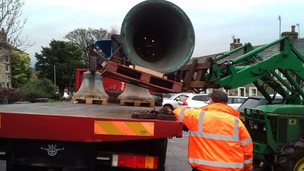 Brough Church bells leave tower after 500 years - BBC News
