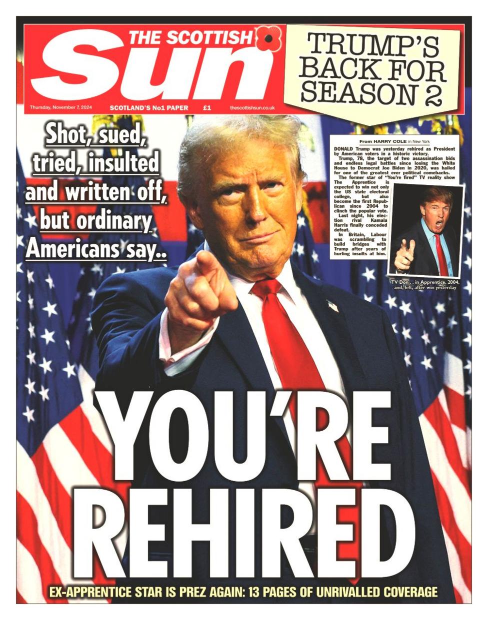 Scotland's papers: 'Star spangled spanner' Trump back in office - BBC News