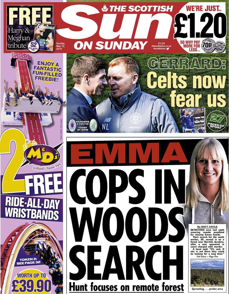 Scottish papers: Woodland searched for body of Emma Faulds - BBC News
