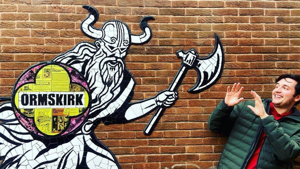 Ormskirk's Viking mural criticised for 'looking like a comic' - BBC News
