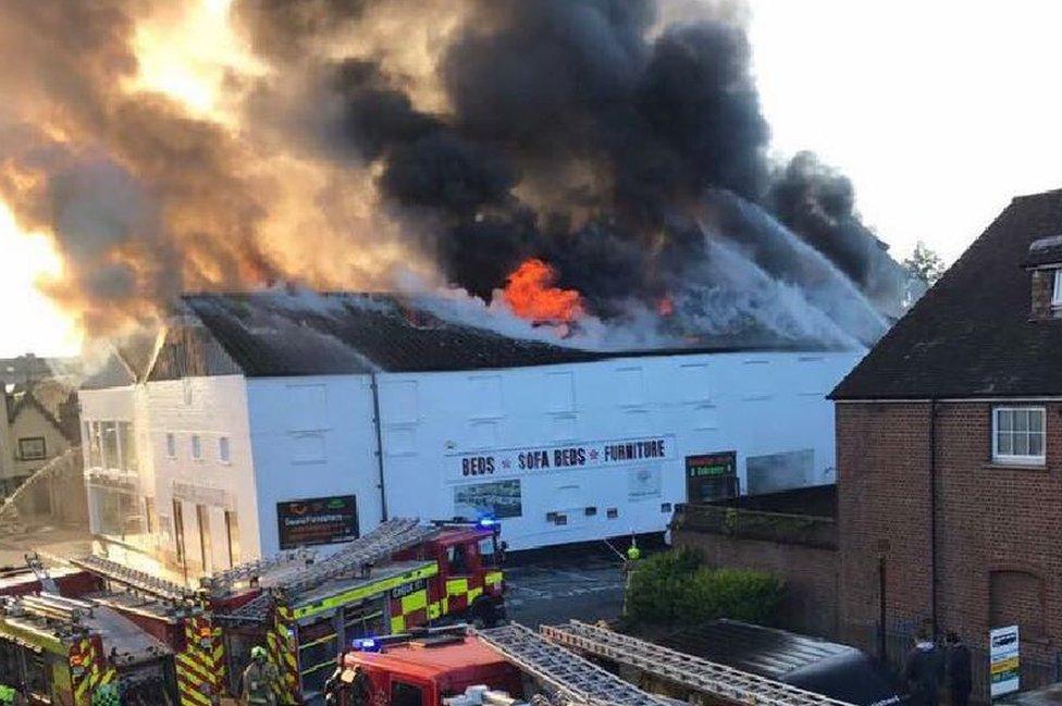 Deans Furnishers fire in Ware caused by electrical fault - BBC News