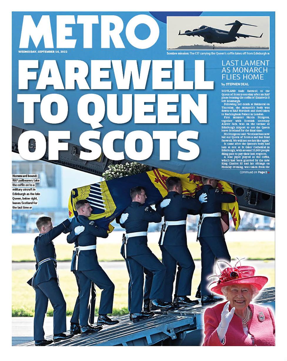 Scotland's papers: Nation bids final farewell to the Queen of Scots ...