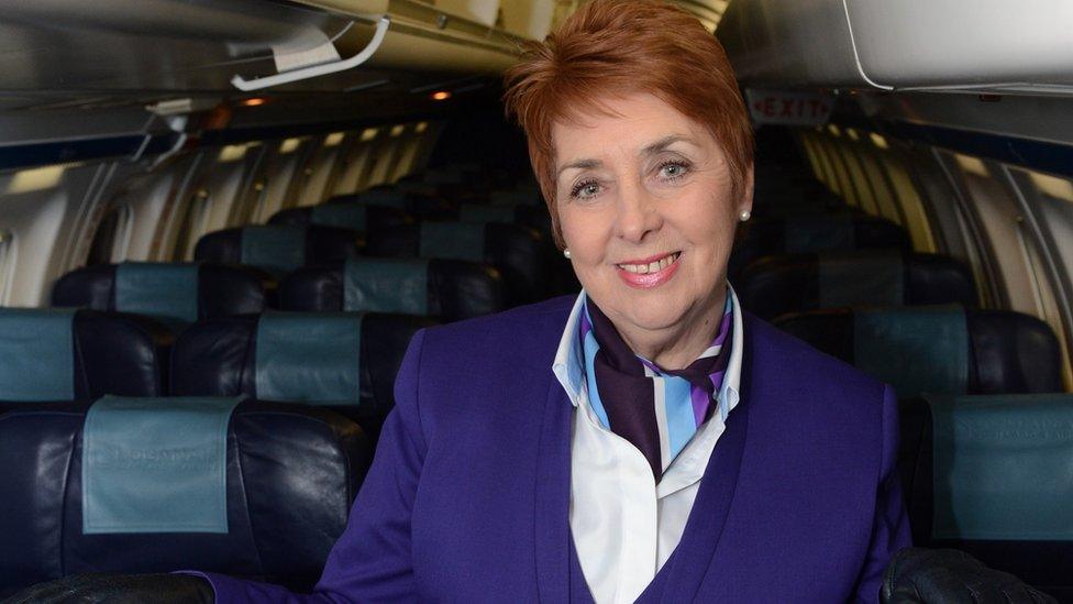 'Oldest stewardess in Britain' retires after 44 years - BBC News