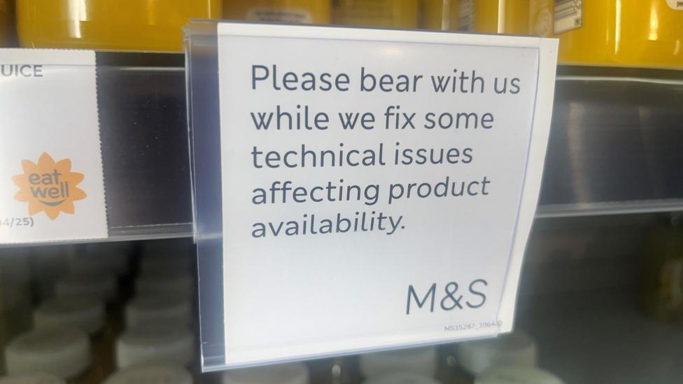 Some M&S stores left with empty shelves after cyber attack - BBC News