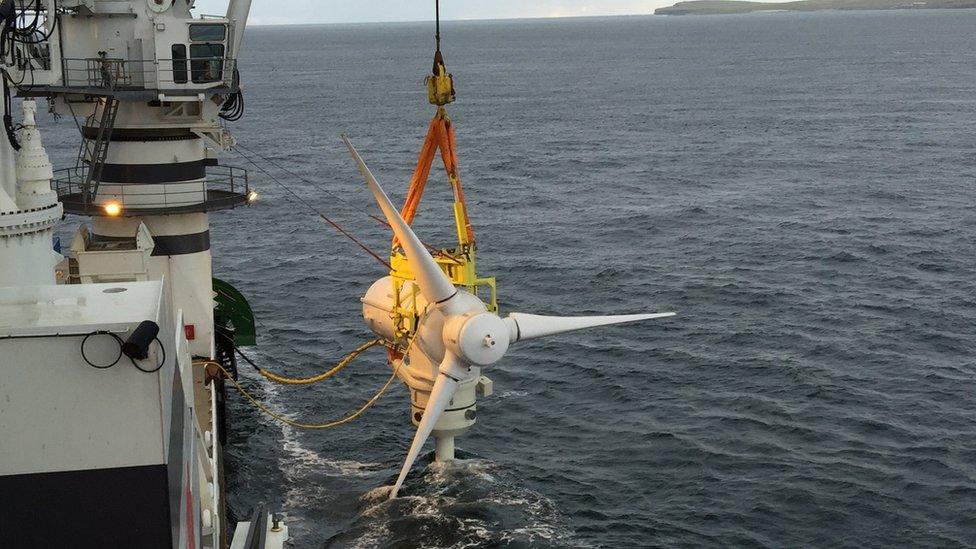 First electricity from tidal power scheme in Scotland - BBC News