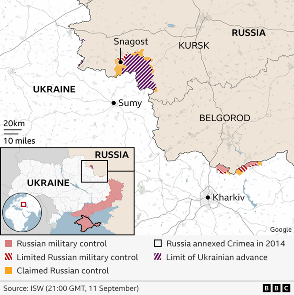 Russia claims start of fightback in Kursk region - BBC News