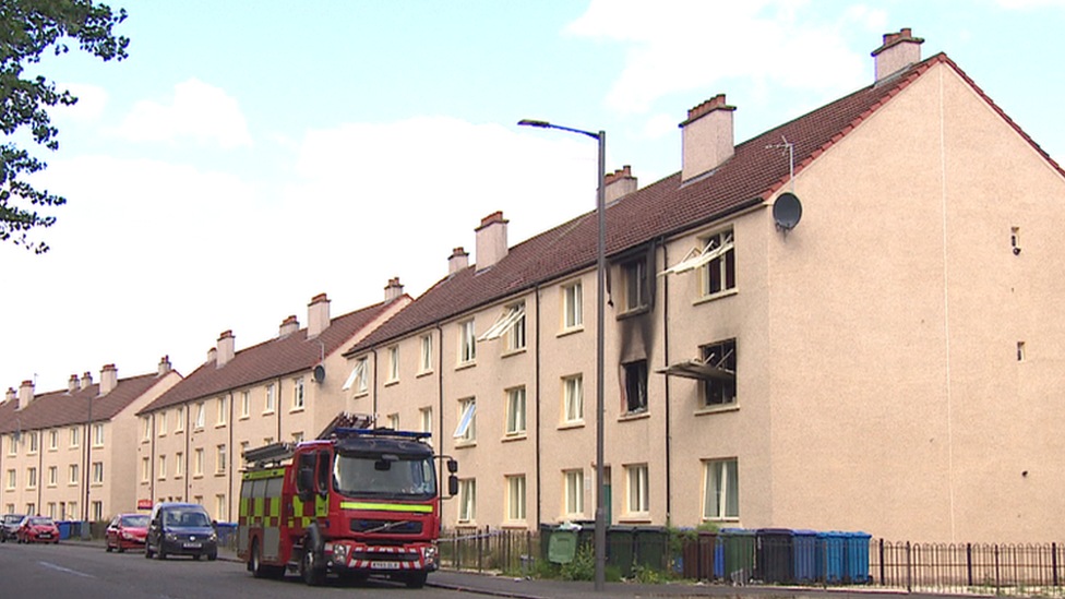 Man dies after early-morning flat fire in Falkirk - BBC News