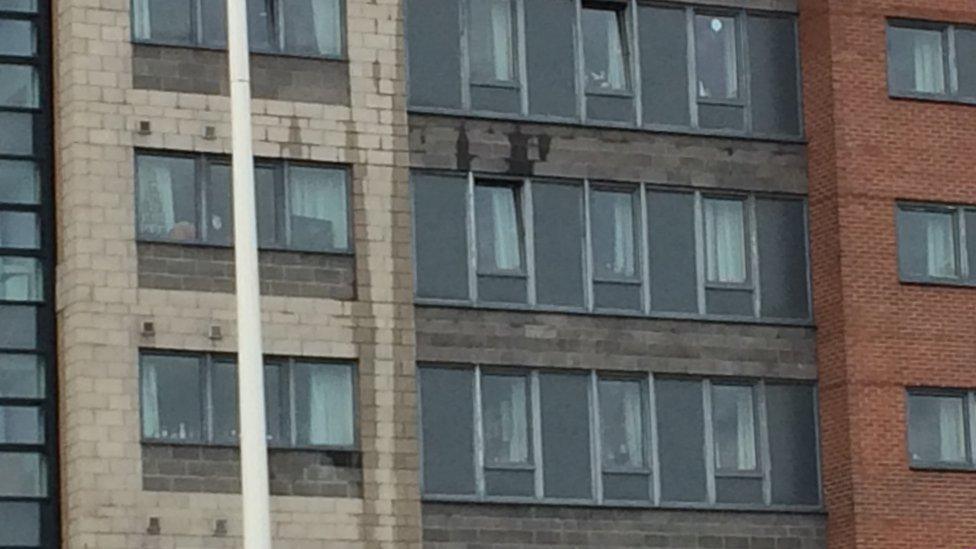 Burst pipe floods Leeds student tower block - BBC News