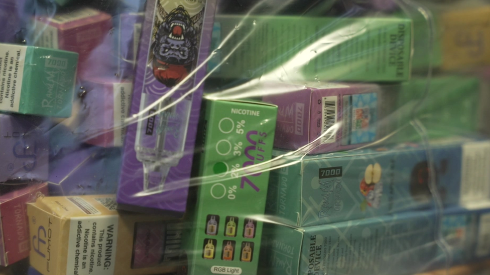 Thousands of illegal vapes uncovered in raids - BBC News