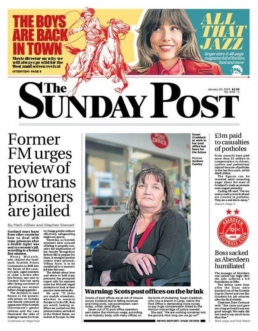 Scotland's papers: Trans prisoner row and arts industry job losses ...