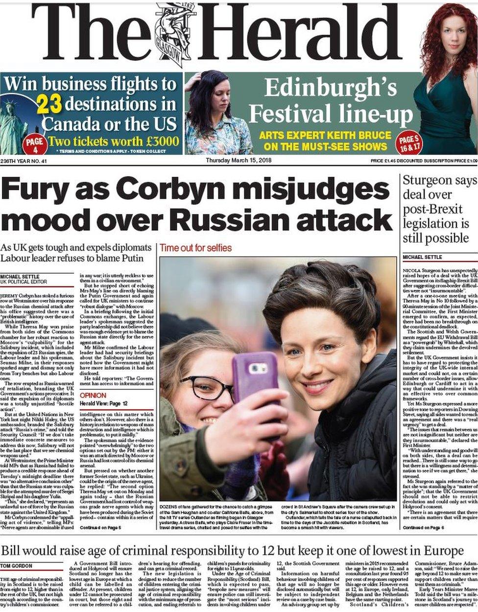 The papers: Fury at Corbyn Russia response - BBC News