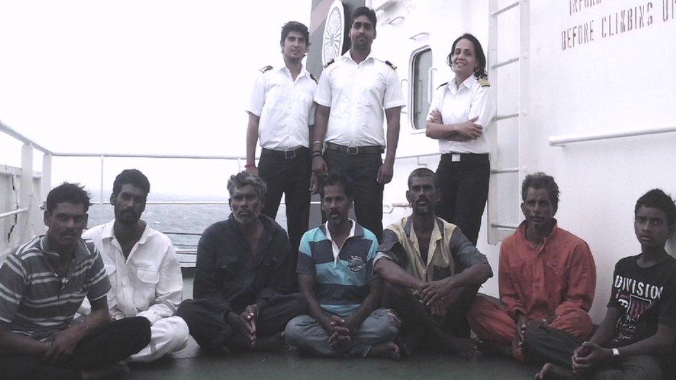 Indian woman wins top bravery award for dramatic sea rescue - BBC News