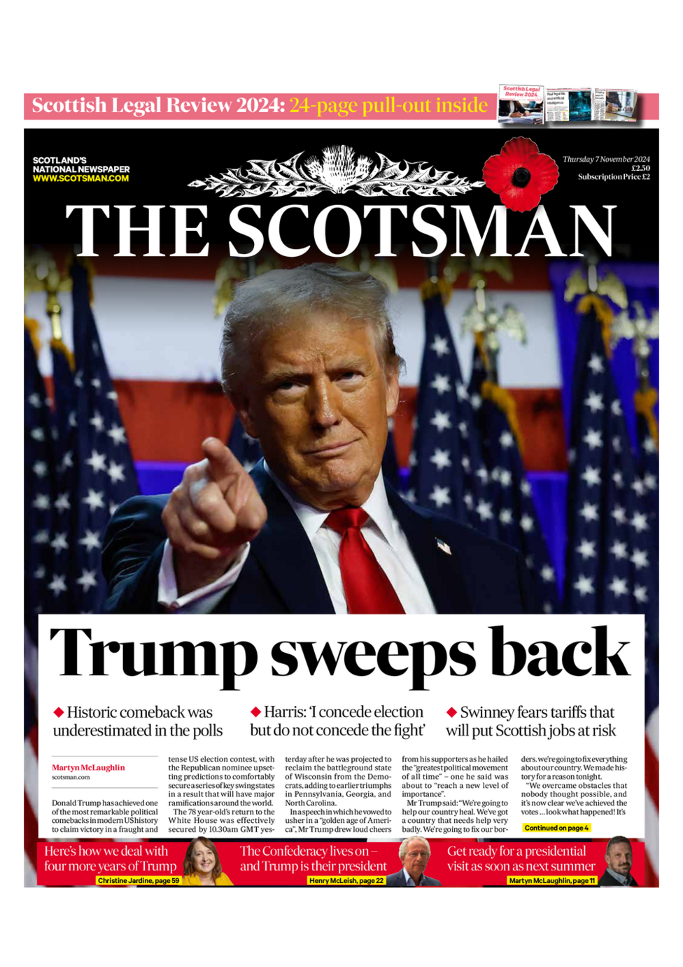 Scotland's papers: 'Star spangled spanner' Trump back in office - BBC News