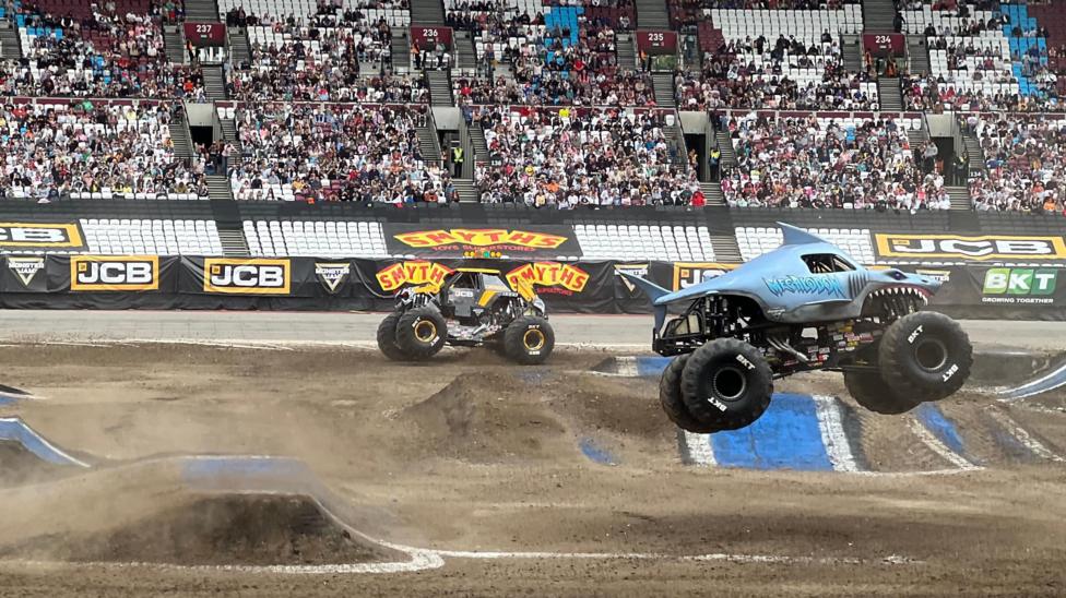Monster Jam London: Inside the world of monster truck driving - BBC News