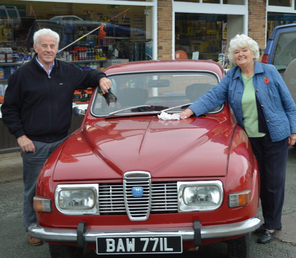 Chance reunion with rare Saab sold in Westbury in 1972 - BBC News