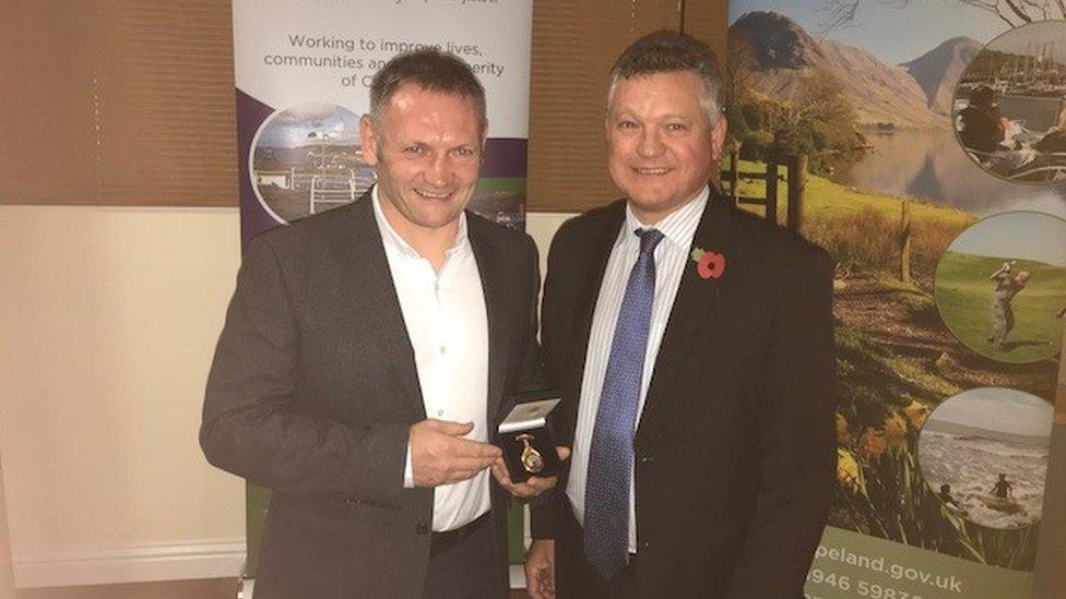 Cleator Moor 'Marathon man' given Freedom of Copeland - BBC News