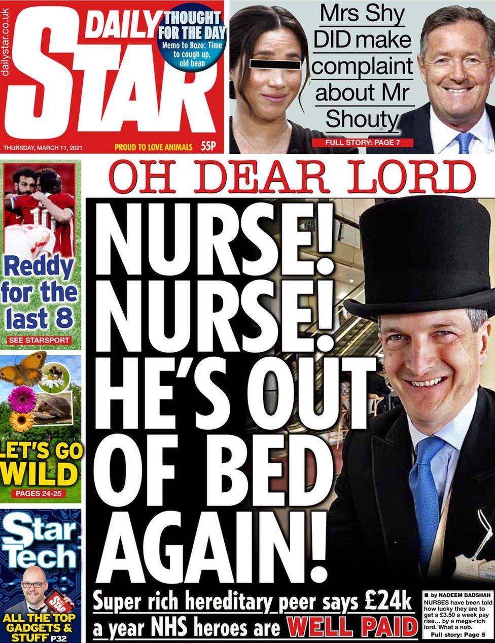 Newspaper headlines: Sarah Everard case and 'fury' over nurses' pay ...