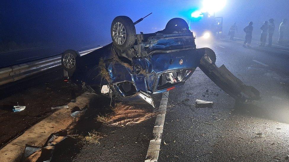 Driver in hospital after A34 Marcham Interchange crash - BBC News
