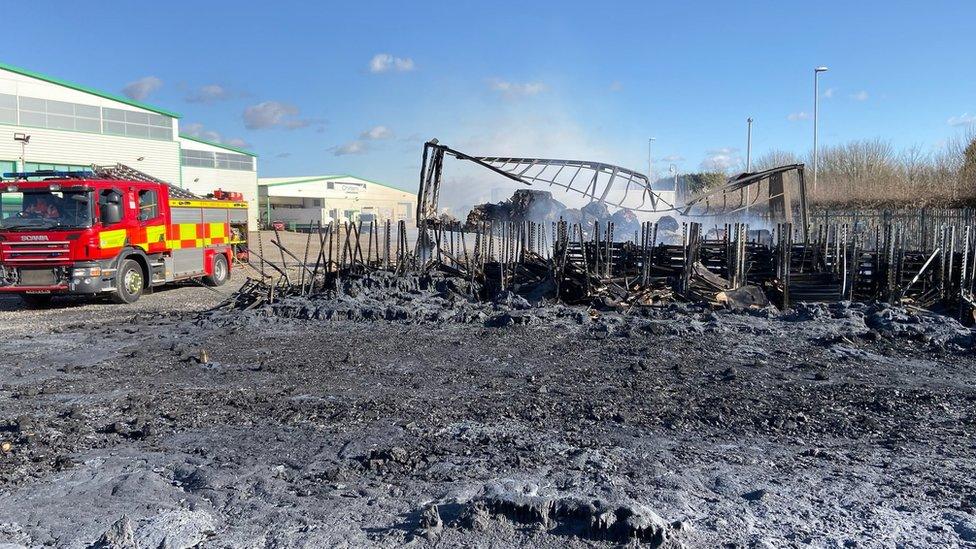 Whittlesey fire at industrial site 'accidental' - BBC News
