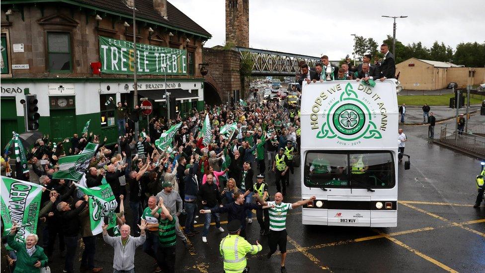 Celtic parade halted over safety fears - BBC News