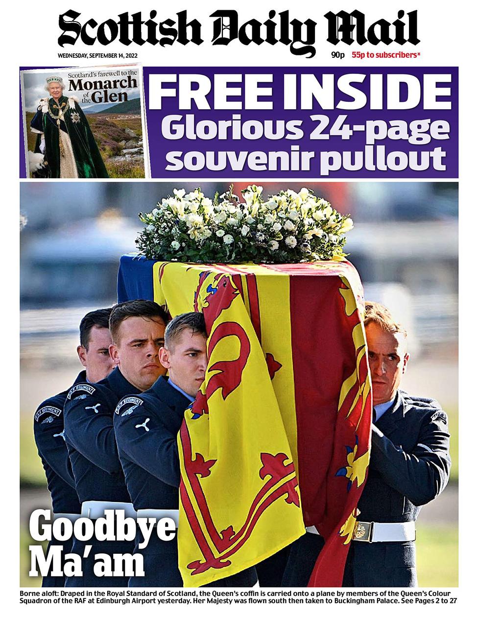 Scotland's papers: Nation bids final farewell to the Queen of Scots ...