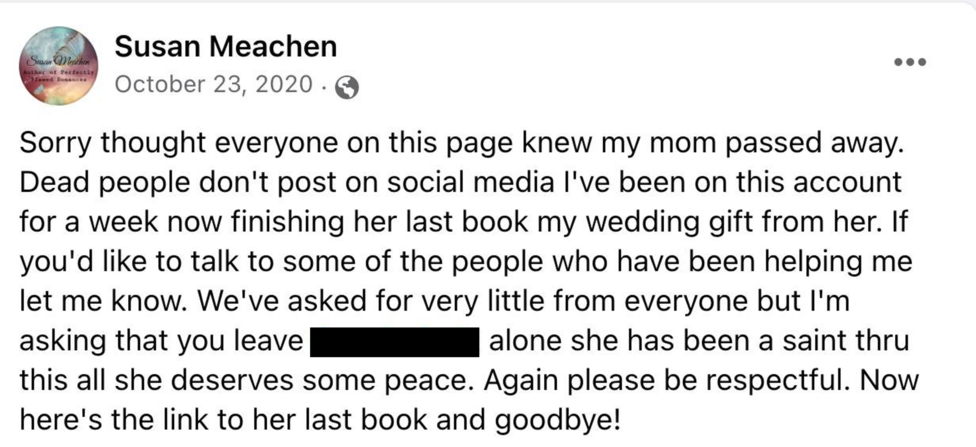 Fan outrage at Susan Meachen, the romance novelist accused of faking ...