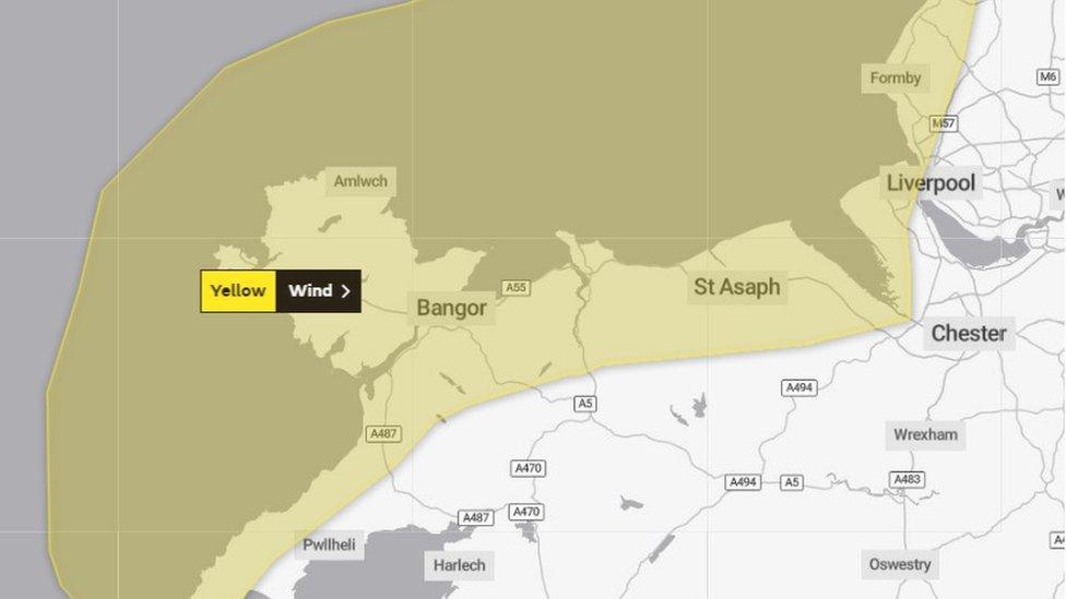 Strong winds warning for north Wales coast on Tuesday - BBC News