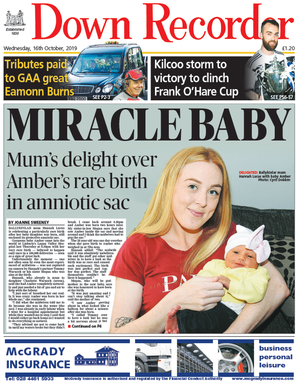 NI weekly papers: Born in a bubble and a little Merlin magic - BBC News