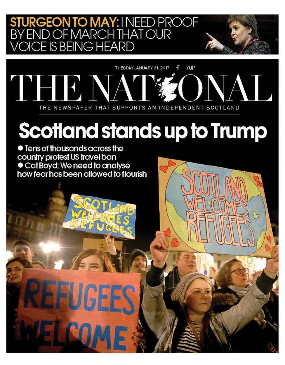 Scotland's papers: Trump protests and state visit row - BBC News
