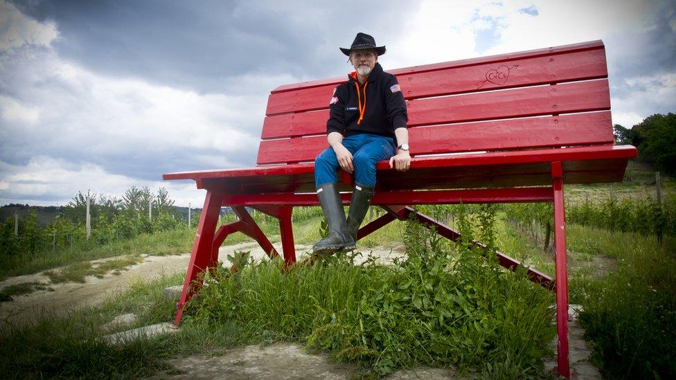 The giant benches that make adults feel like children - BBC News