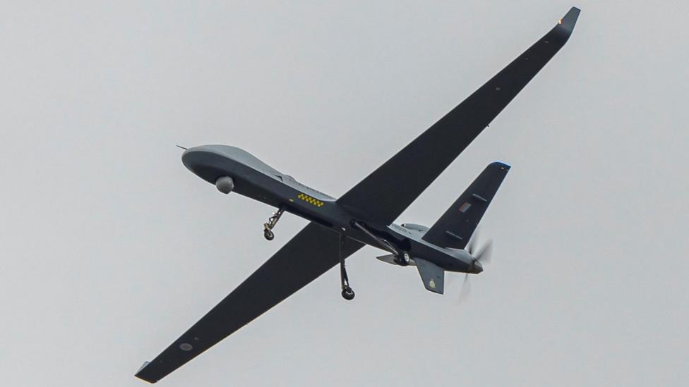 RAF tests new Protector drones in the skies over Lincolnshire - BBC News