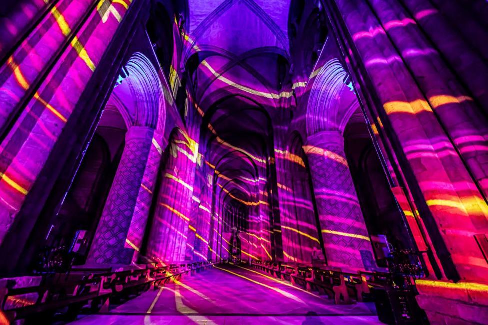 Durham Cathedral light and sound show returns for third year - BBC News