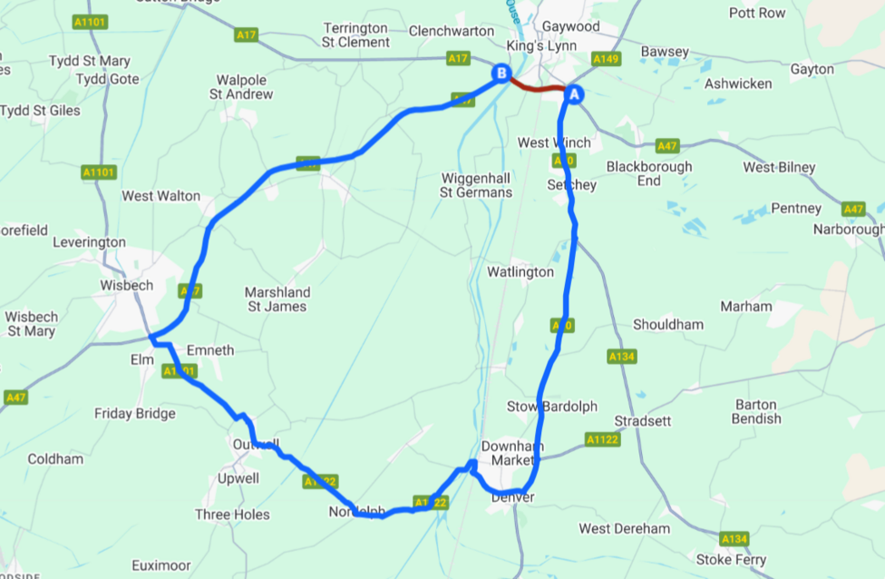 Bridge repairs on A47 at King's Lynn expected to cause delays - BBC News