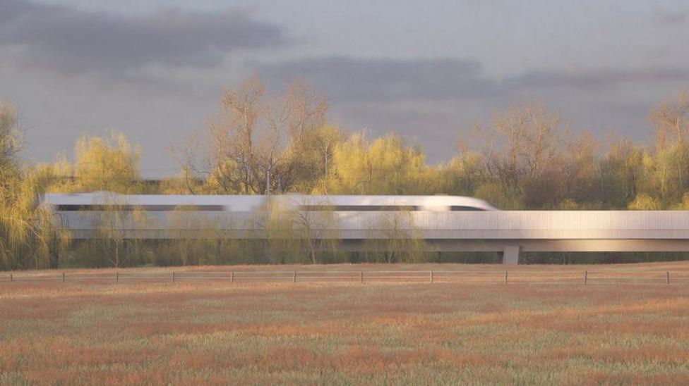 HS2 work on huge pre-fab viaduct in Northamptonshire begins - BBC News