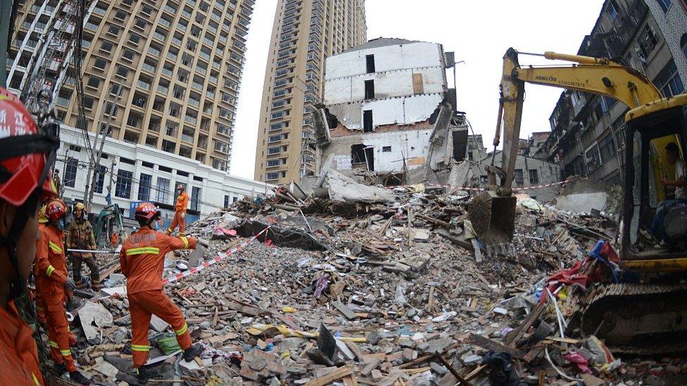 China building collapse kills at least 22 - BBC News