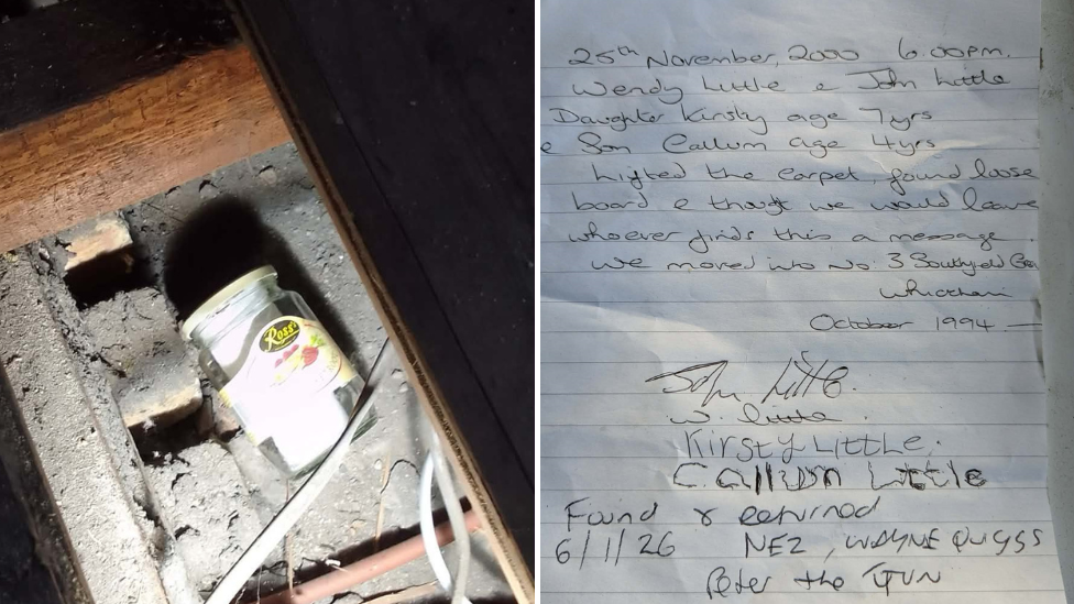 Whickham man reunited with time capsule 26 years later - BBC News